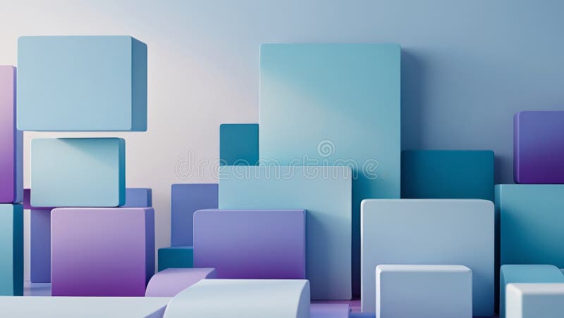 Rounded Corner Squares Creating Modern Blue and Purple Abstract ...