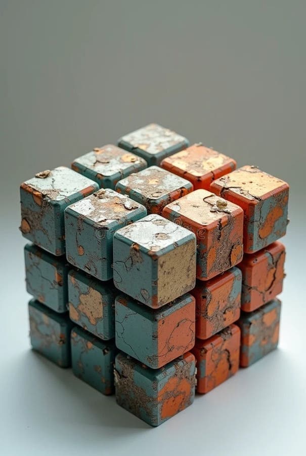 AI-Generated Rustic Rubik S Cube with Weathered Texture Stock ...