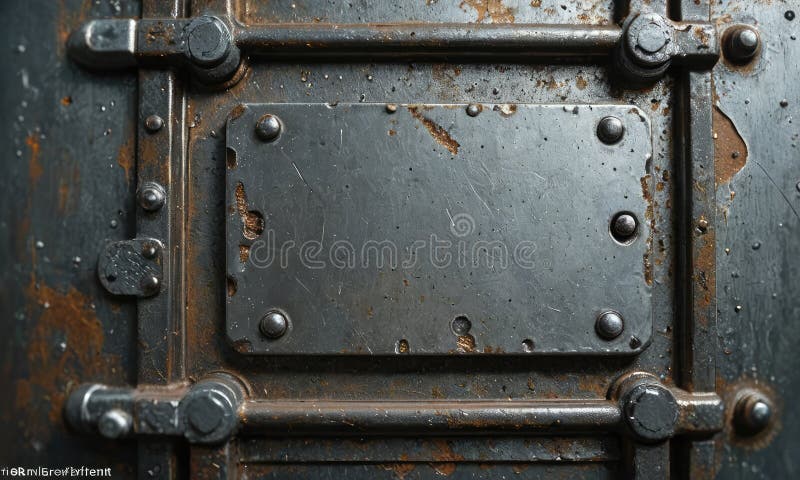 A Metal Plate with a Bolt in the Center is Shown in a Close Up View ...