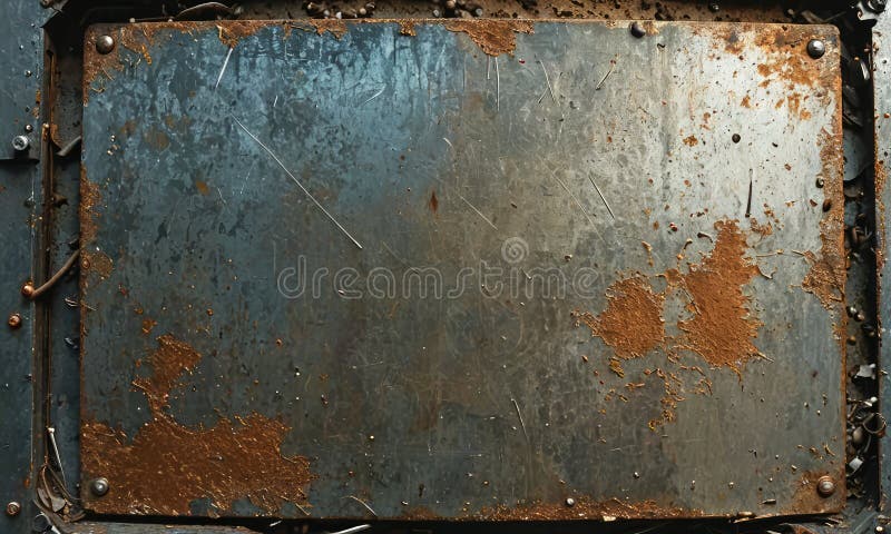 A Metal Plate is Shown with Rust Stains on it. Stock Illustration ...