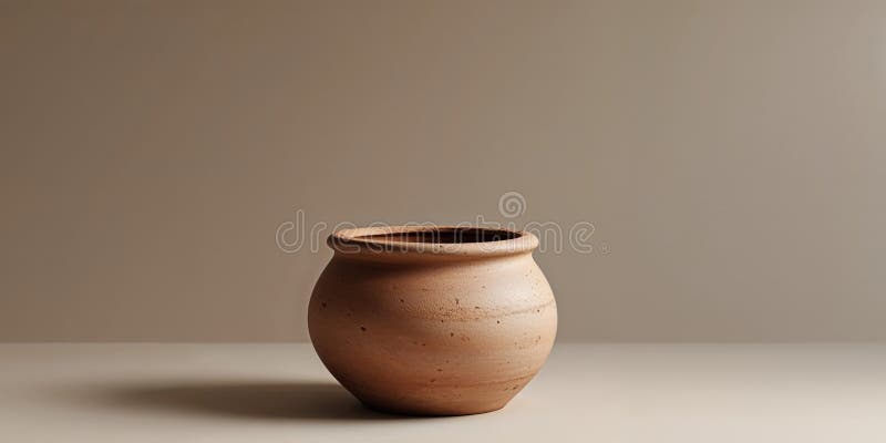 Rustic Clay Pot with Rounded Shape and Smooth Surface Ideal for Garden ...