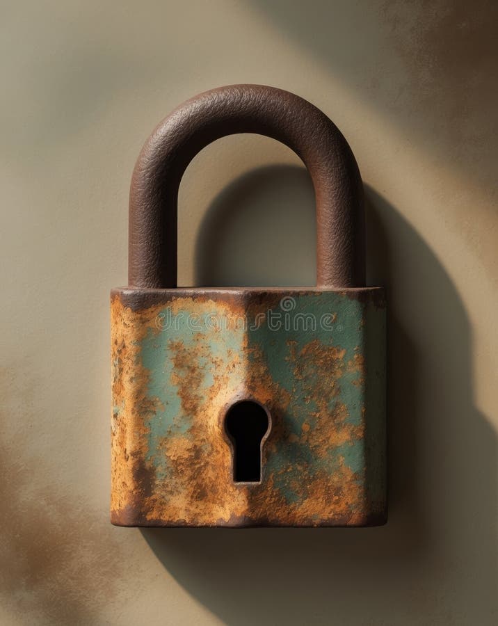 Rustic Padlock S Classic Texture and Protective Function Stock Photo ...