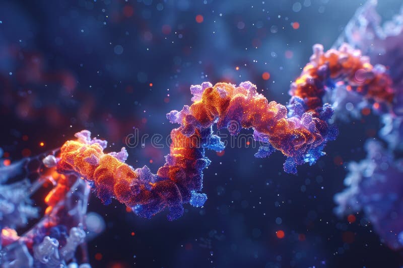 Rustic Red DNA Helix Emerges in Digital Landscape, Blending Ancient ...