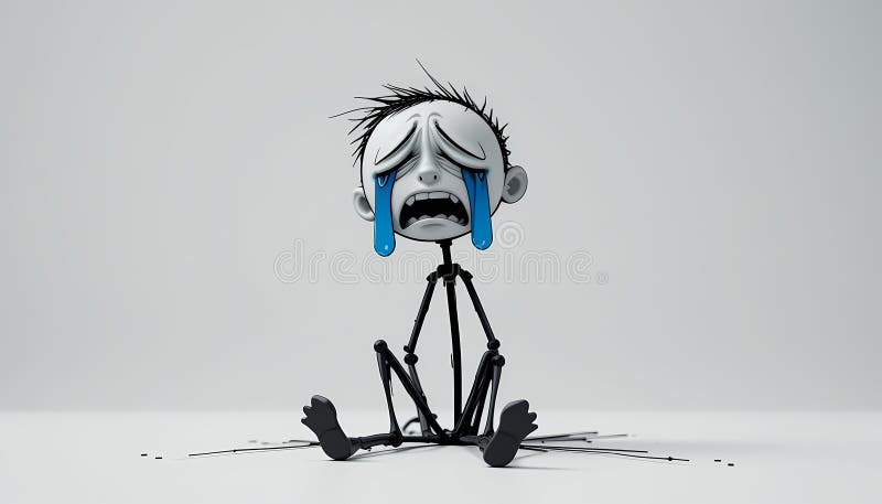 AI-Generated Sad Character stock illustration. Illustration of ...