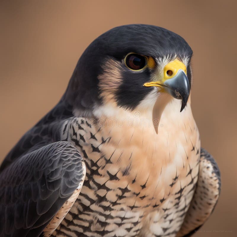 AI Generated Sapsan Looking Away Stock Image - Image of standing, head ...