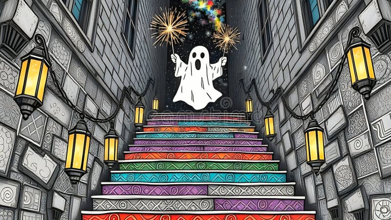 Really Scary Ghost this One Stock Illustration - Illustration of colour ...