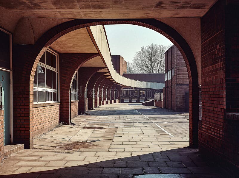 AI-Generated School Arches in Sunlight Stock Illustration ...