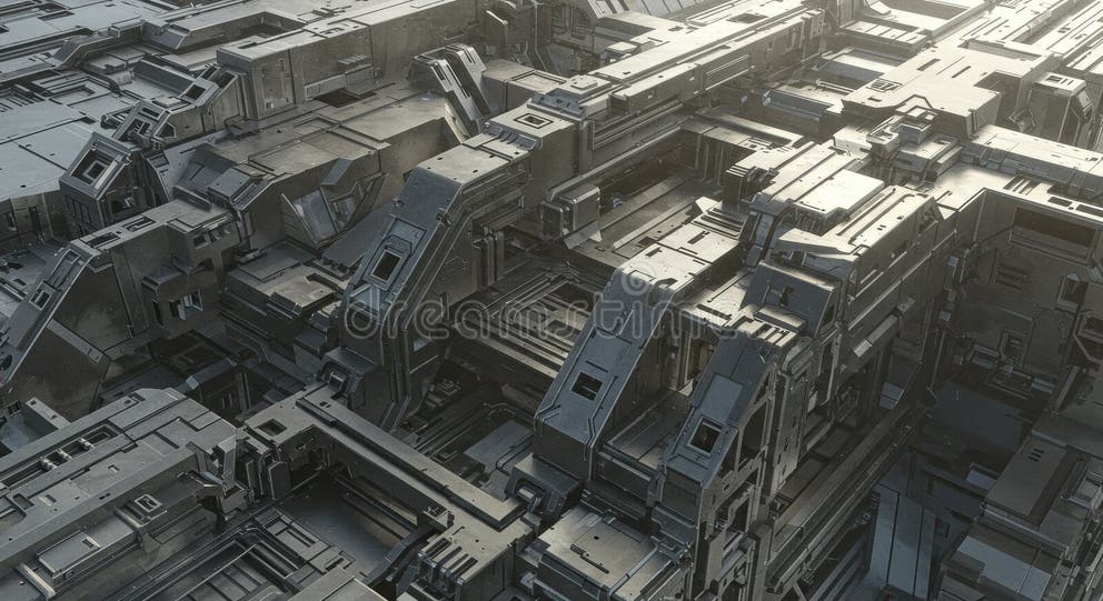 AI-Generated Sci-Fi Megastructure Stock Illustration - Illustration of ...