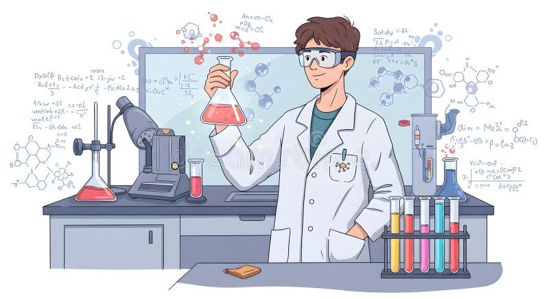 AI-Generated Scientist in Lab Stock Illustration - Illustration of ...