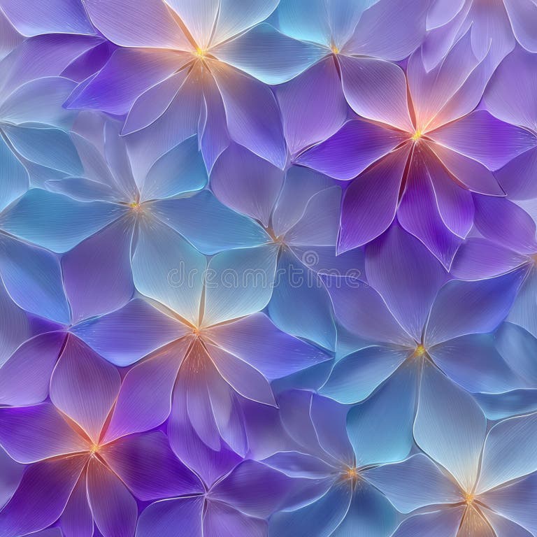 Seamless Pattern of Overlapping Translucent Petals in Soft Glowing ...