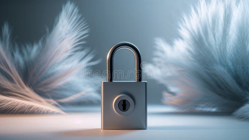 Secure Lock with Abstract Background and Soft Light Stock Image - Image ...