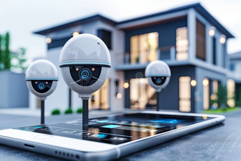 A Digital Security System with Dual Cameras Offers Remote Monitoring ...