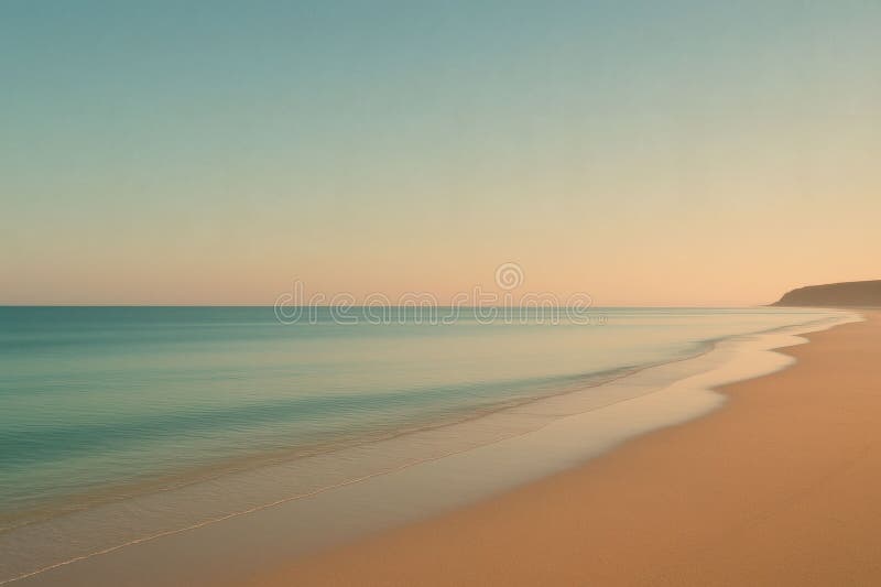 AI-generated Serene Beach Scene with Calm Waves and a Pastel Sky at ...