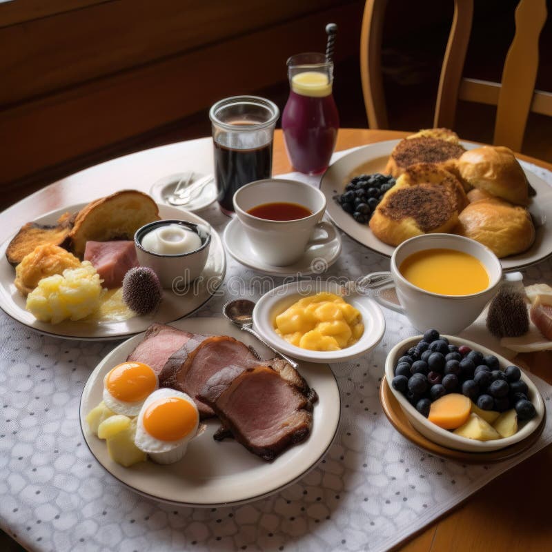 AI Generated Served English Breackfast Stock Illustration ...