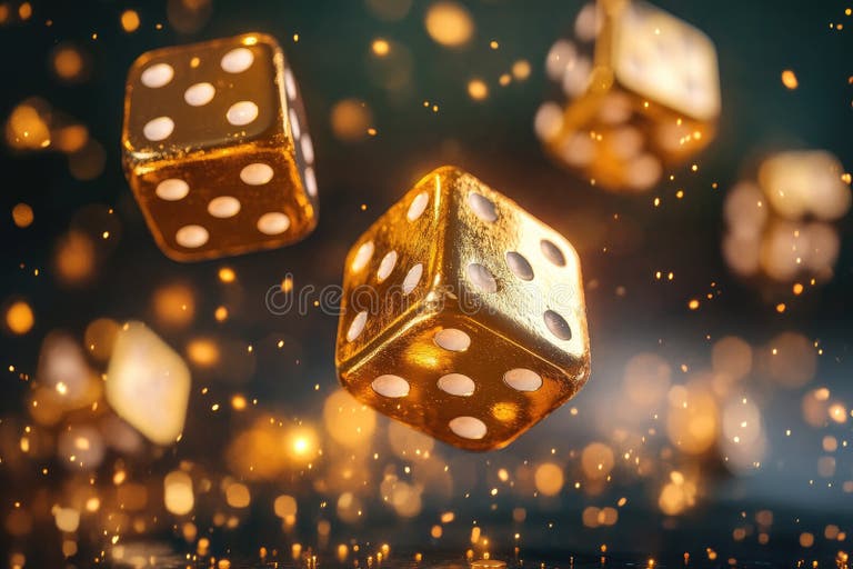 AI Generated a Several Golden Dice in the Air with Five Dots on All ...