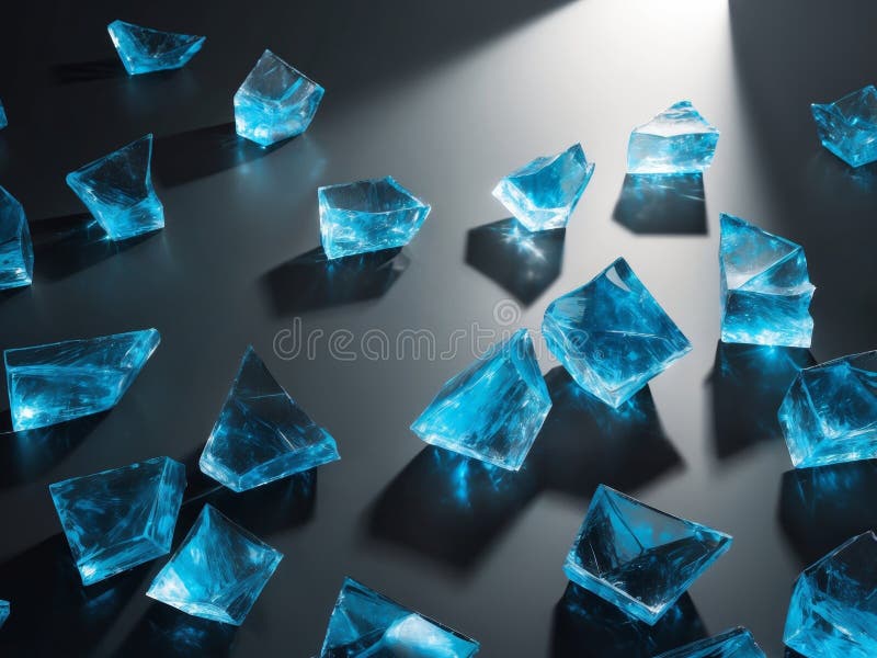 Shattered Ice Cubes on a Dark Background Stock Photo - Image of ...