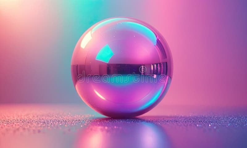 A Shiny Ball is Sitting on a Table with a Purple Background. Stock ...