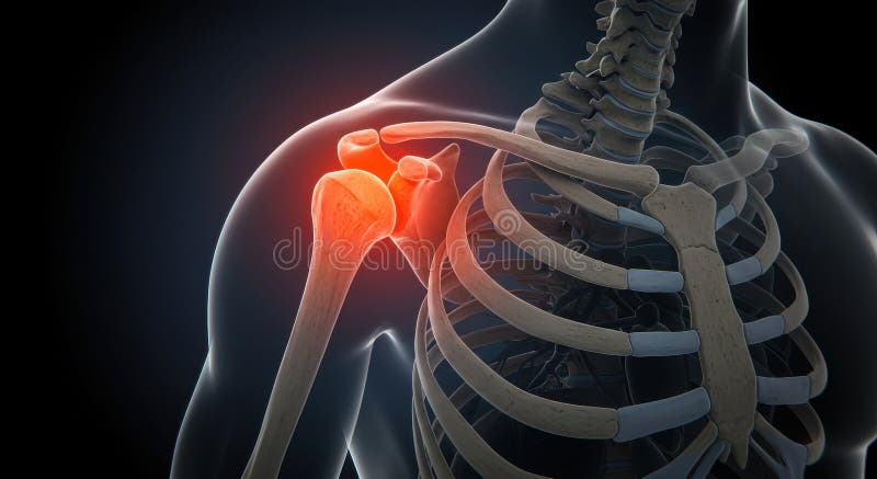 AI-Generated Shoulder Pain Visualization Stock Illustration ...