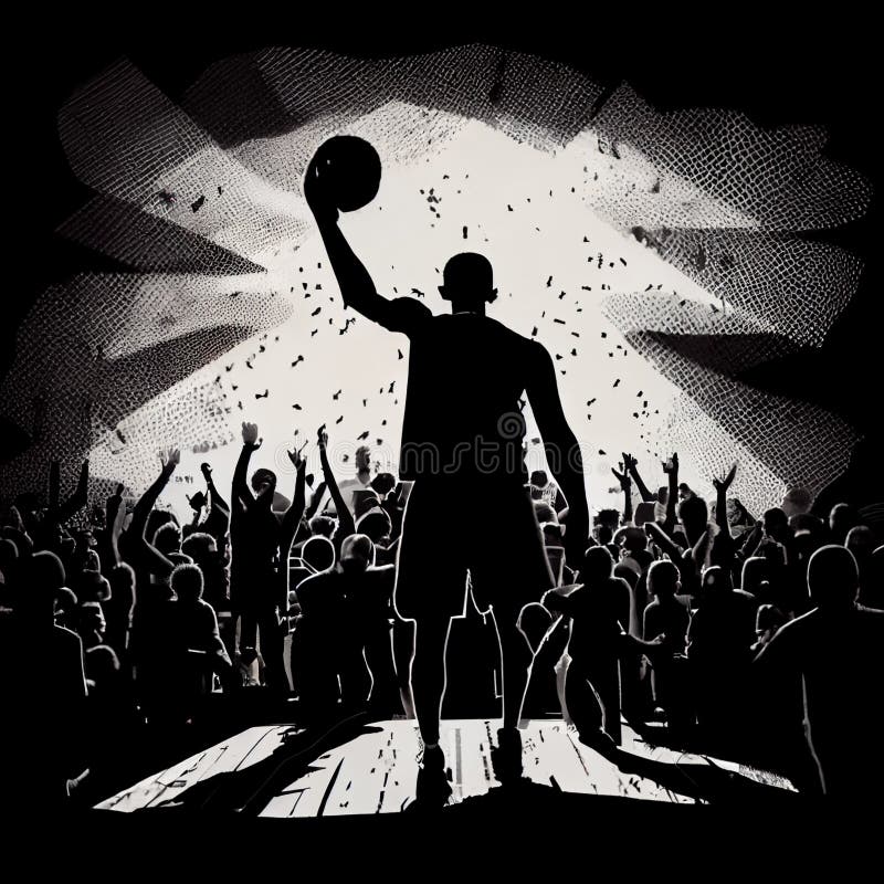 Basketball Three-Pointer, Made with Generative AI Stock Illustration ...