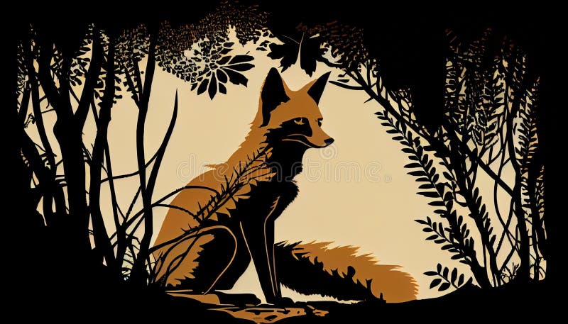 Fierce Fox in the Forest, Made with Generative AI Stock Illustration ...