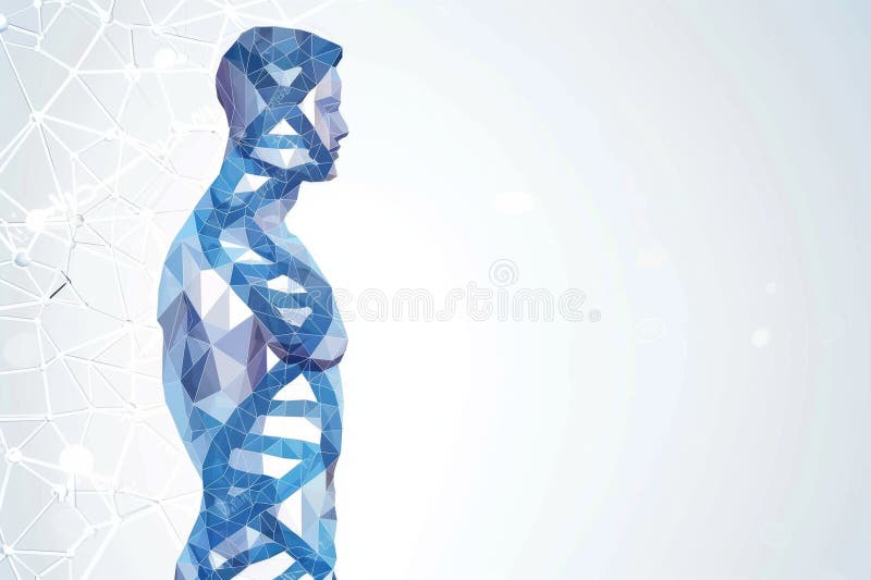 Silhouette of a Man Composed of DNA Strands, Depicting the Intricate ...
