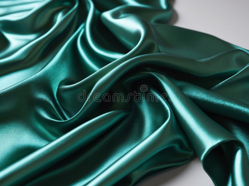 Silky Shiny Fabric Texture in Deep Emerald Green Stock Image - Image of ...