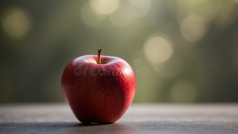 Single Red Apple with Dramatic Lighting and Shadow. Stock Illustration ...
