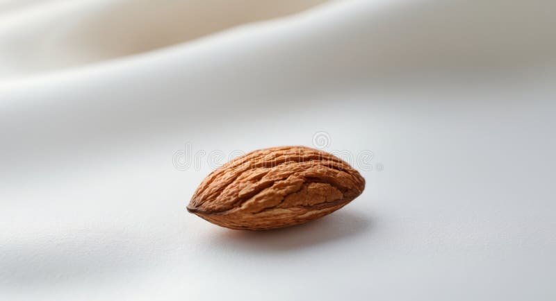 Single Roasted Almond on a Light Background Highlighting Its Textured ...