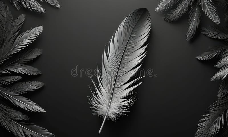 A Close Up of a White Feather. Stock Illustration - Illustration of ...