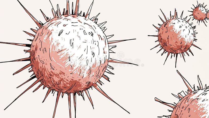Singular Pathogen, Clear Focus on a Virus, Background Muted for ...