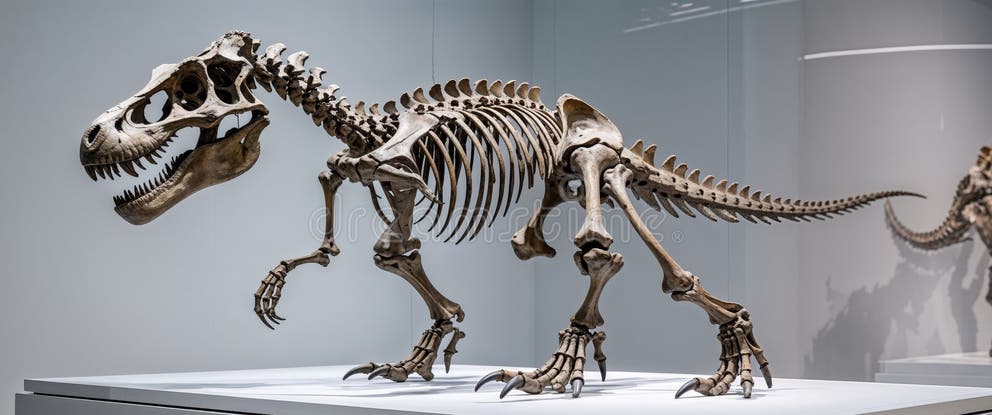Skeleton of a Prehistoric Predator Displayed in a Museum Exhibit. Stock ...