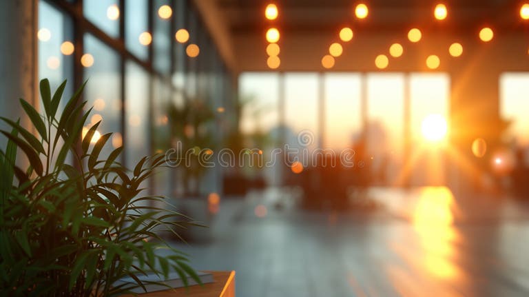 Skyscraper Inside Office Background, Sunlight Stock Illustration ...