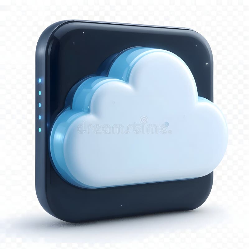 3D Cloud Storage Icon Modern Cloud Computing Symbol Digital Data Cloud ...