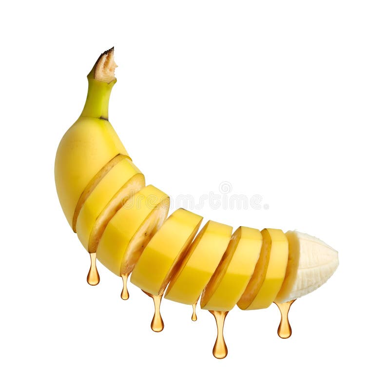 AI-Generated Sliced Banana with Dripping Liquid Stock Illustration ...