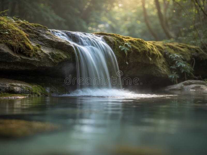 Waterfall Running Down the Mountain and into the Fjord in the Spring ...