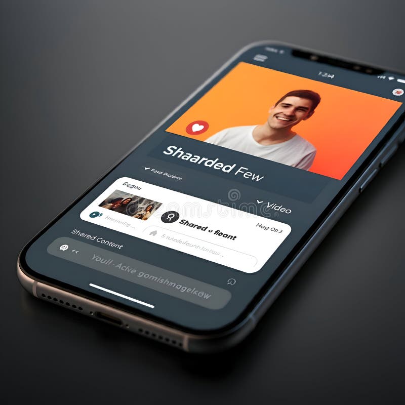 AI Generated: Smartphone Screen Displaying Dating App with Profile ...