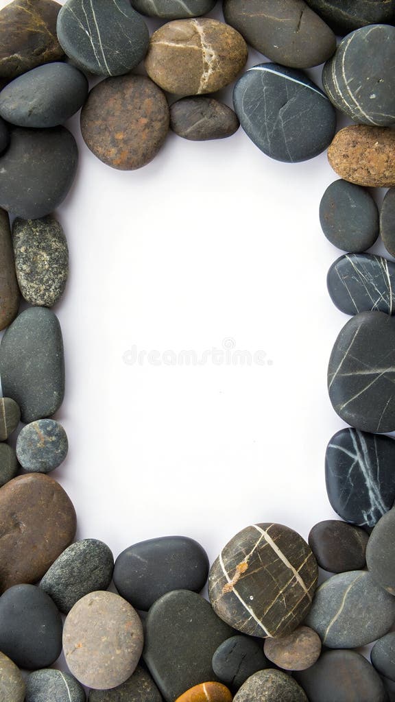 Bunch of Stone Pebbles Forms a Frame Stock Illustration - Illustration ...