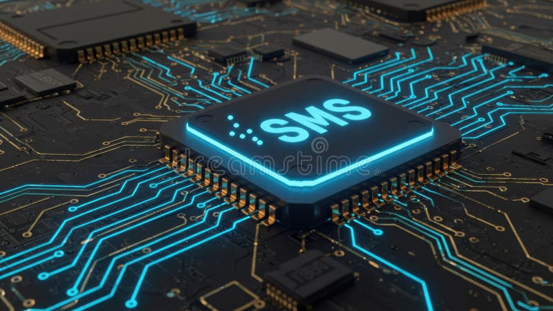 AI-Generated SMS Chip stock illustration. Illustration of internet ...