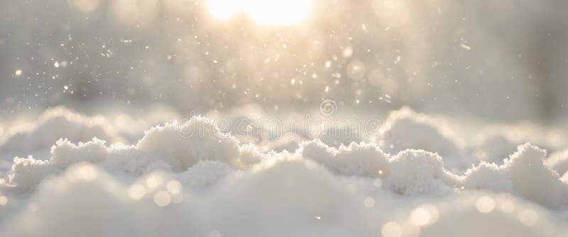 Snow Texture Under Soft Light with Sparkle Effects Stock Image - Image ...