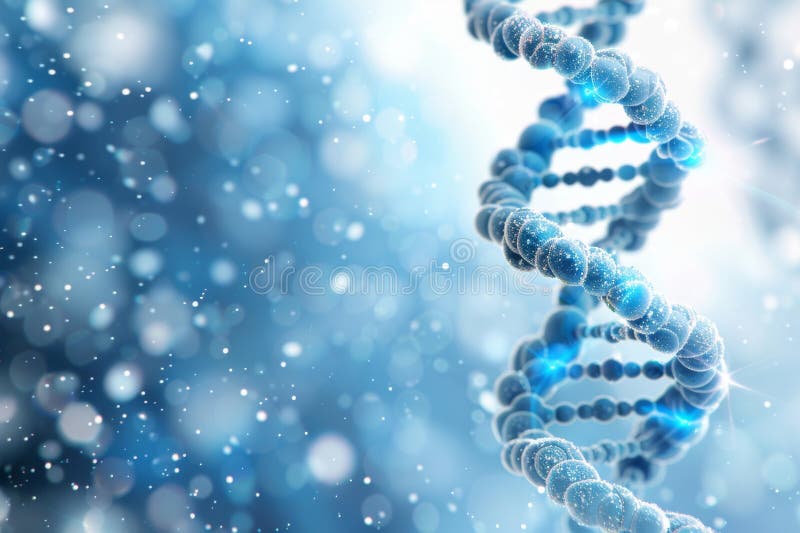 Soft Focus DNA Strand with Snowy Backdrop Symbolizes the Isolation and ...