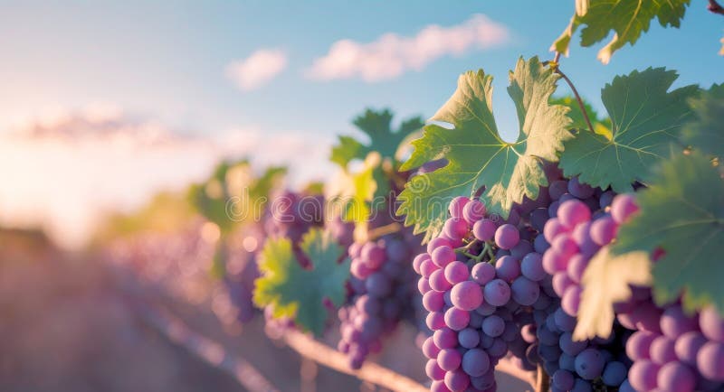 Soft Light Over Vibrant Grape Cultivation. Stock Photo - Image of ...
