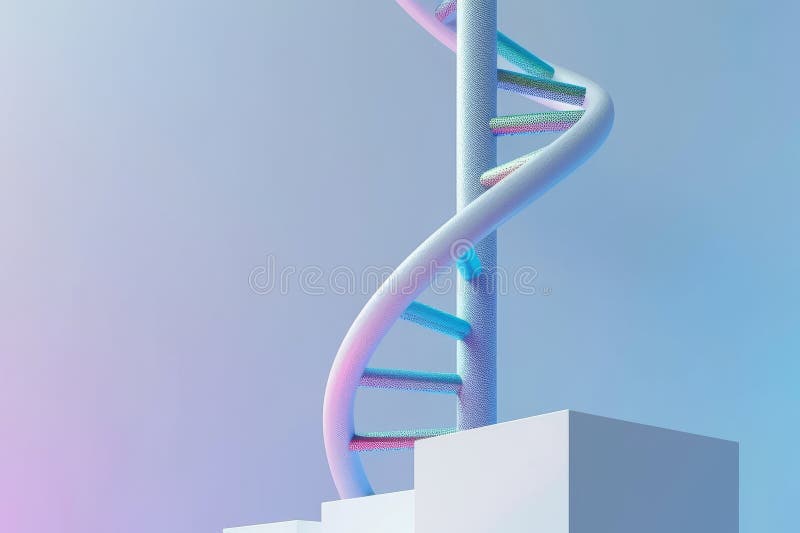 Soft Pink DNA Structure in Minimalist Style, Elegant Genetic ...