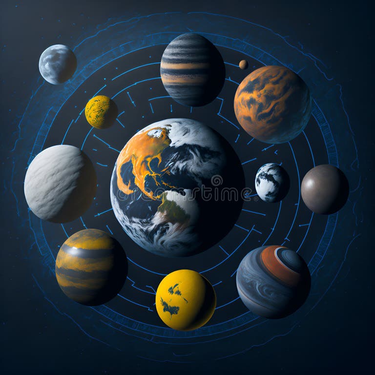 Ai Generated Solar System with Eight Planets in Orbit Around the Su ...