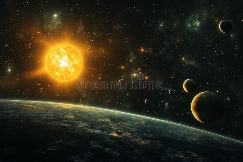 Ai Generated Solar System with Eight Planets in Orbit Around the Su ...