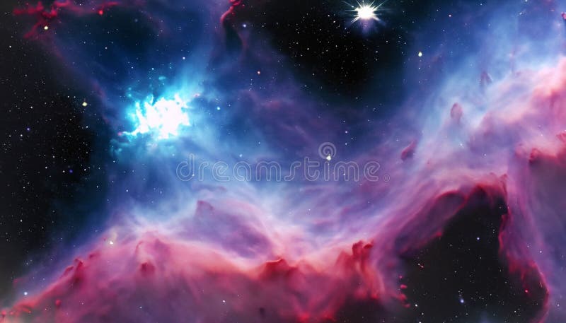 AI Generated, Space Background with Nebula and Stars. Collage. 3D ...