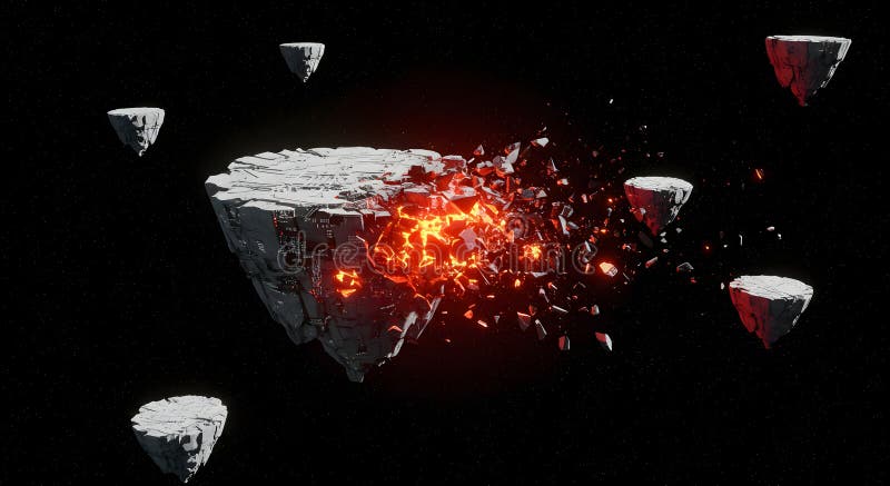 AI-Generated Space Station Destruction Stock Illustration ...