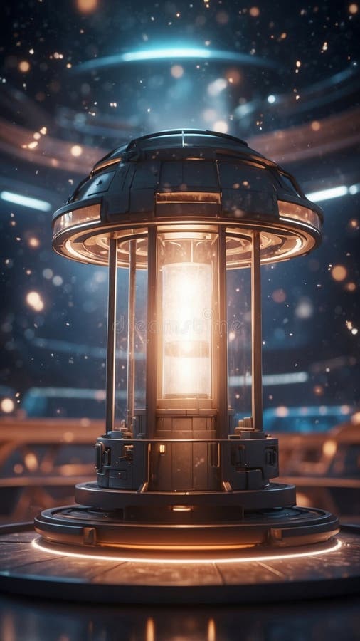 A Space Station Observation Deck, with a Glowing Pedestal Surrounded by ...