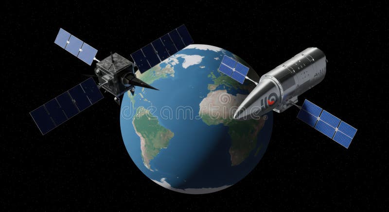 AI-Generated Spacecraft Rendezvous Stock Illustration - Illustration of ...
