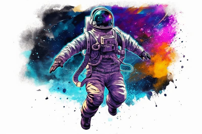 AI Generated Spaceman in Spacesuit on White Background Stock ...