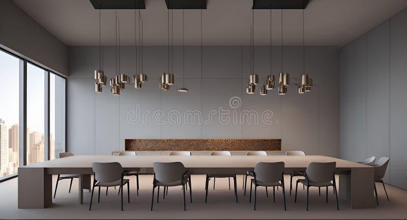 Ai Generated a Spacious Dining Room with a Grand Table and Comfortable ...